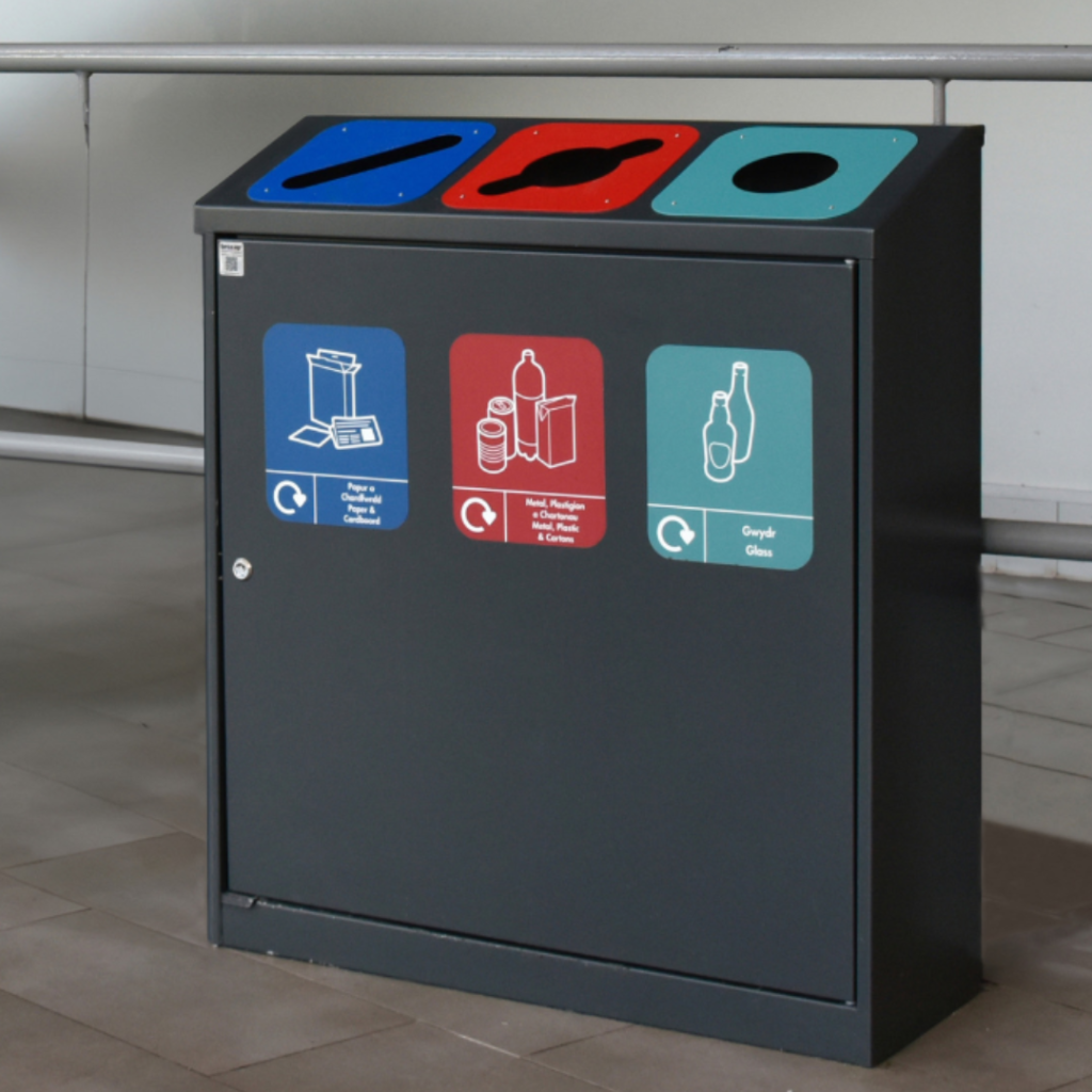 Broxap Daventry Internal Recycling Bin - Triple - Safety Solutions NI