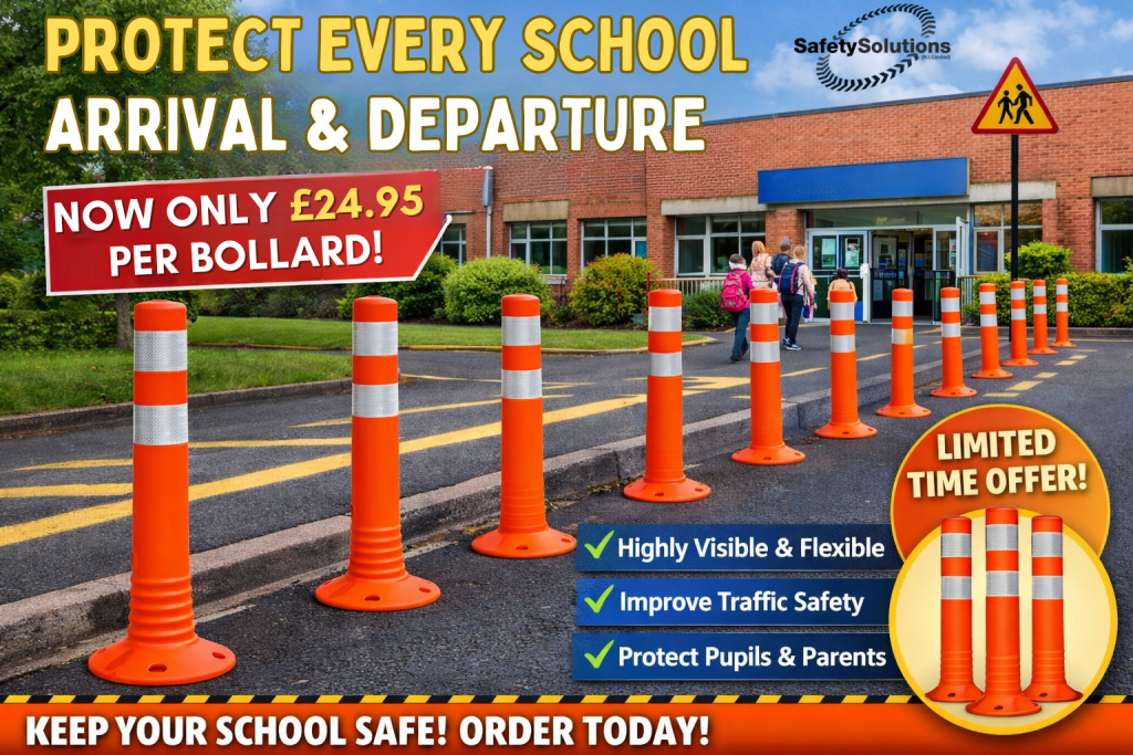 School Orange Flexi Utiltiy Bollard Posts - Safety Solutions NI